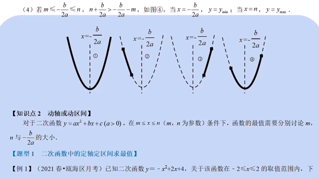 二次函数最值问题的六种考法讲解