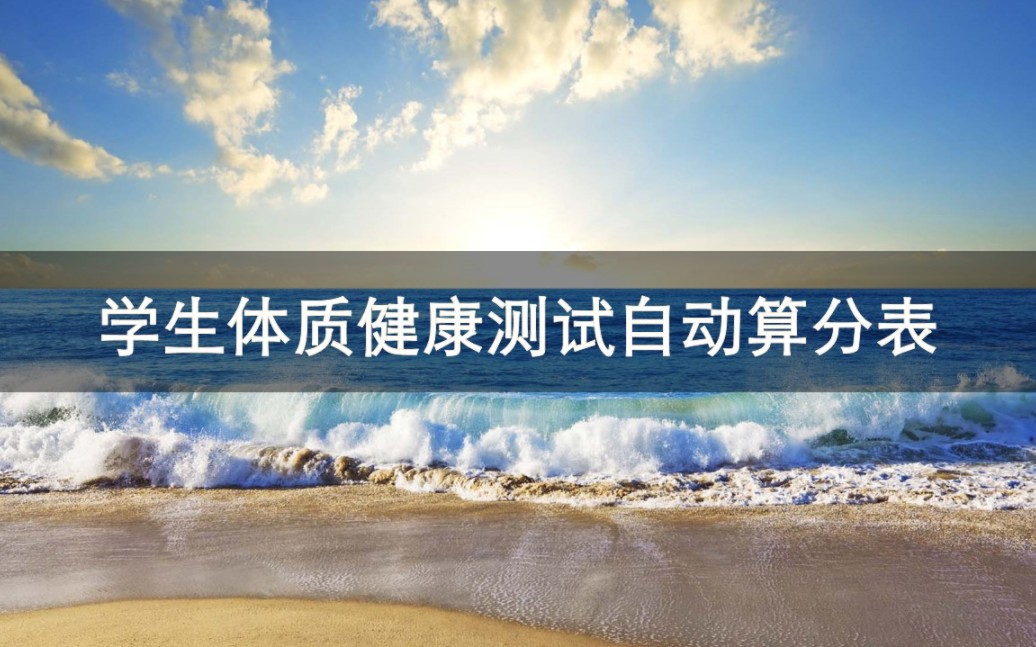 学生体质健康测试自动算分表