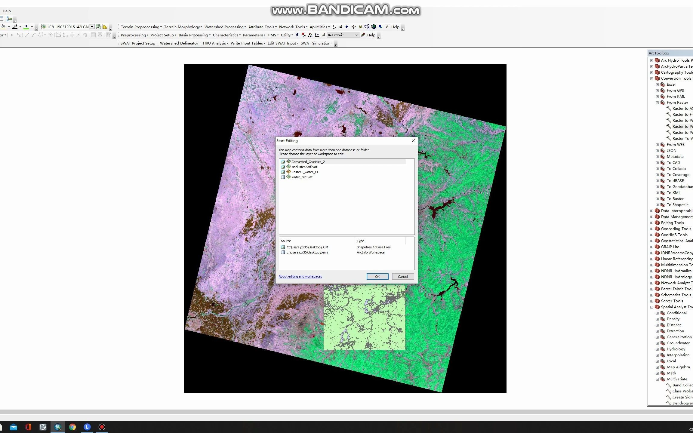 利用ArcGIS基于Landsat8 OLI卫星影像提取水体