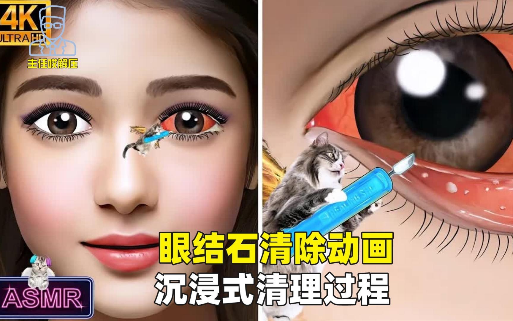 解压动画,眼结石清除动画,沉浸式清理过程