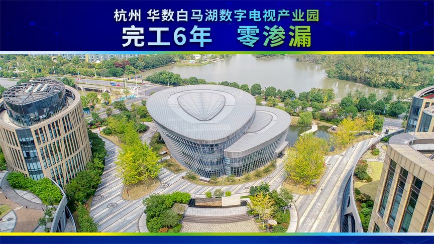 浙江杭州华数白马湖数字电视产业园,完工6年,零渗漏!