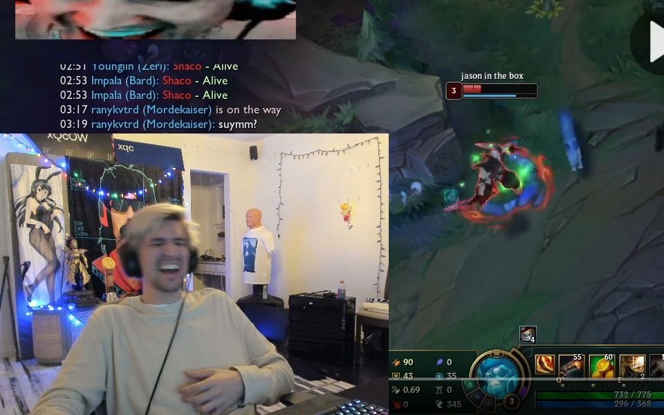 xQc嘲笑Tyler1死亡尖叫 导致自己饮料倒键盘桌面