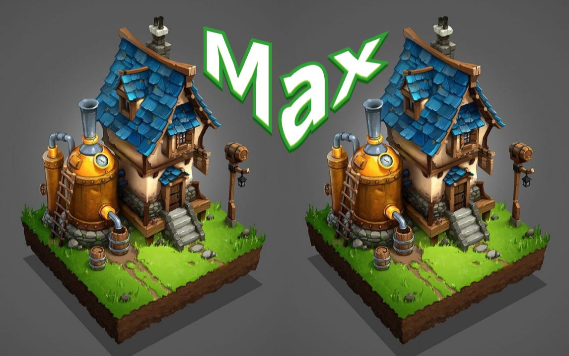 【Max场景建模】卡通房子3D模型新手入门Box搭建教程