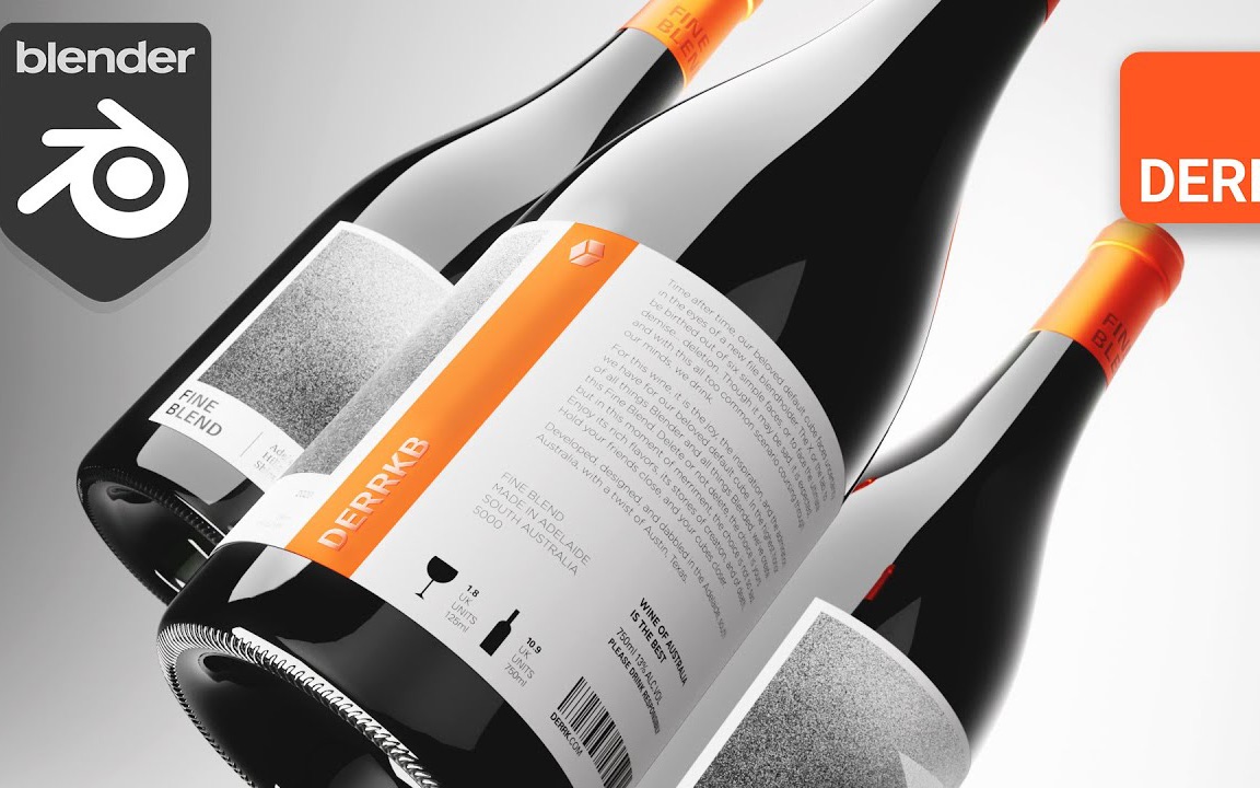 Blender酒瓶建模+渲染教程(中文字幕)