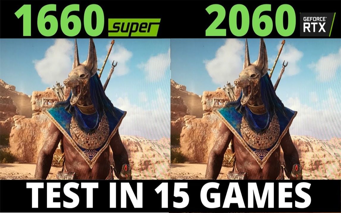 GTX 1660 Super vs RTX 2060 显卡游戏性能测试对比(1080P分辨率,...