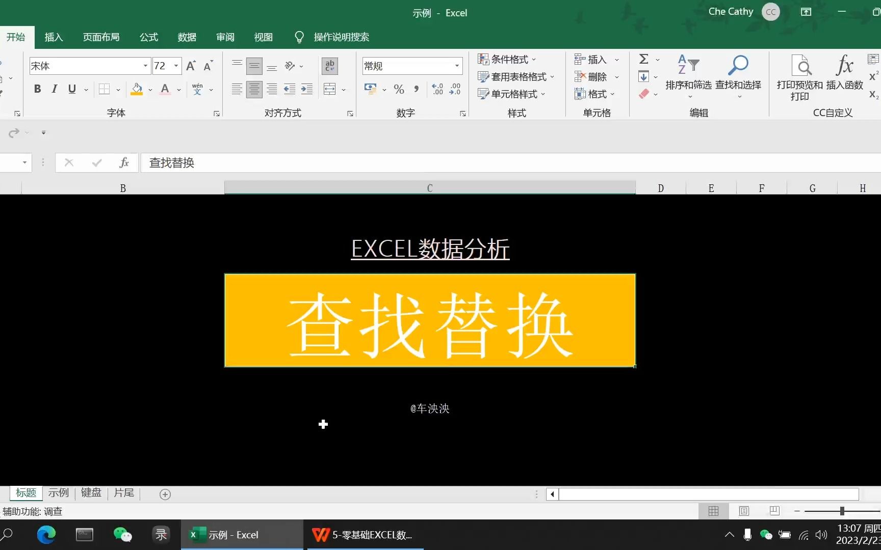 零基础EXCEL数据分析5-查找替换