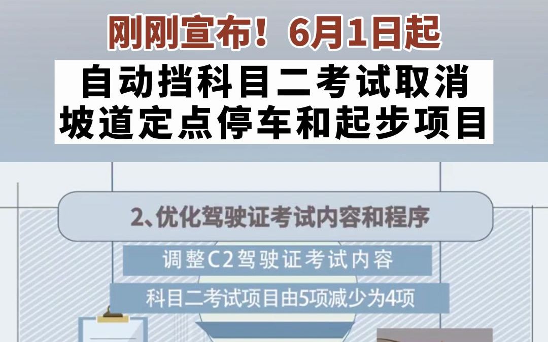新规!自动挡科目二考试取消“坡道定点停车和起步”项目