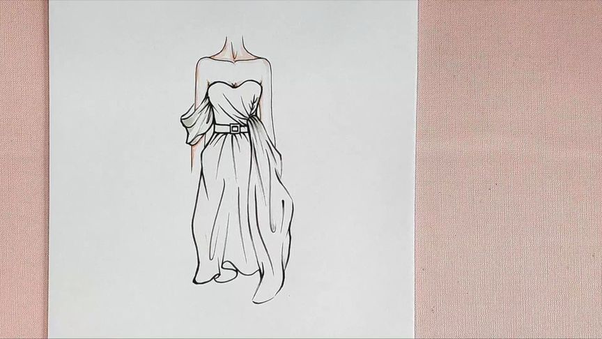 服装设计手绘学习:款式图设计裙子
