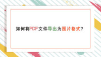 如何将PDF文件导出为图片格式?—江下办公
