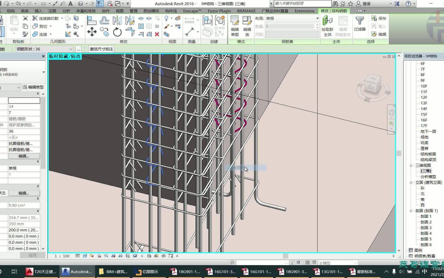 BIM+建筑技术 / 第一章 结构识图 / 044 Revit创建边缘构件拉结筋及解读