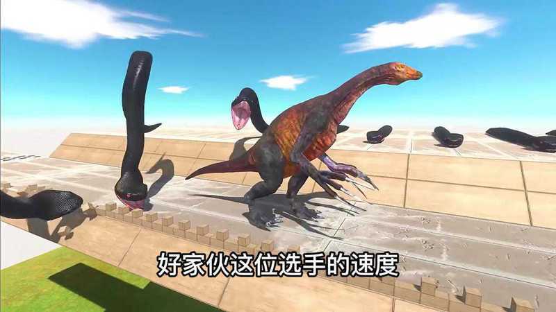 动物战争模拟器:巨蛇赛道!北极熊被吓破胆,下巴都脱臼了