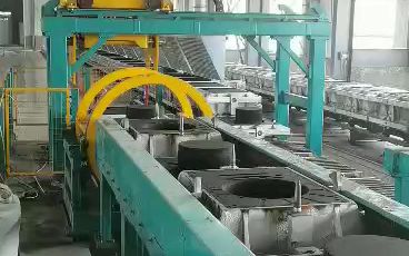 山东铸造设备厂-粘土砂铸造静压造型线-汽车配件铸件轮毂制动鼓铸造...