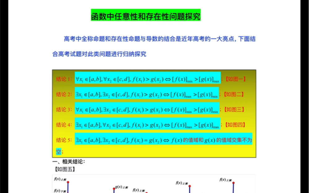 超强总结:函数中的任意存在问题探究