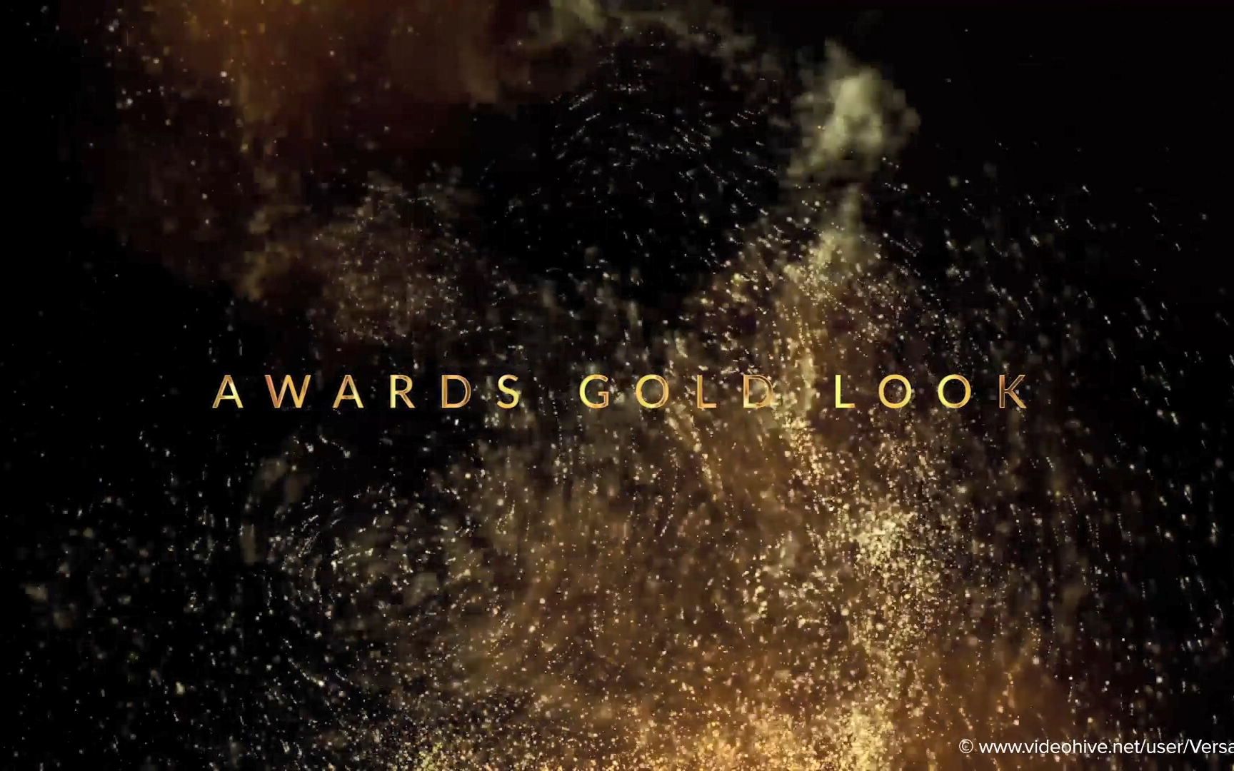 AE模板-金色粒子动态背景金色字体标题模板