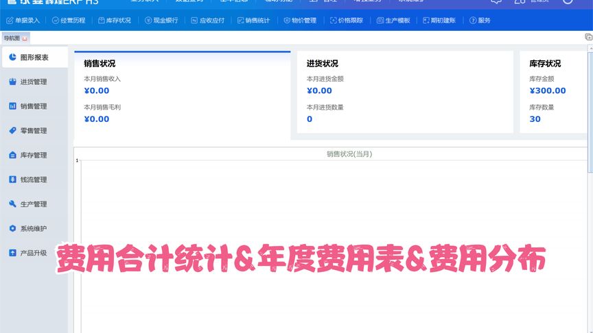 管家婆软件辉煌ERP-财务报表费用合计统计年度费用表费用分布报表