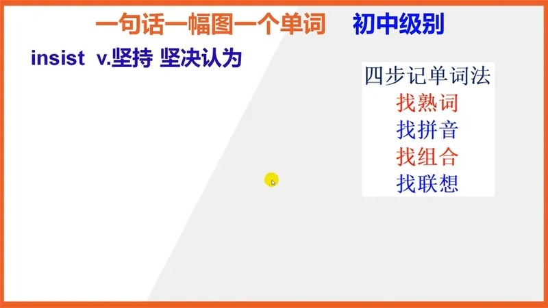 初中英语单词 15秒快速背单词insist坚持