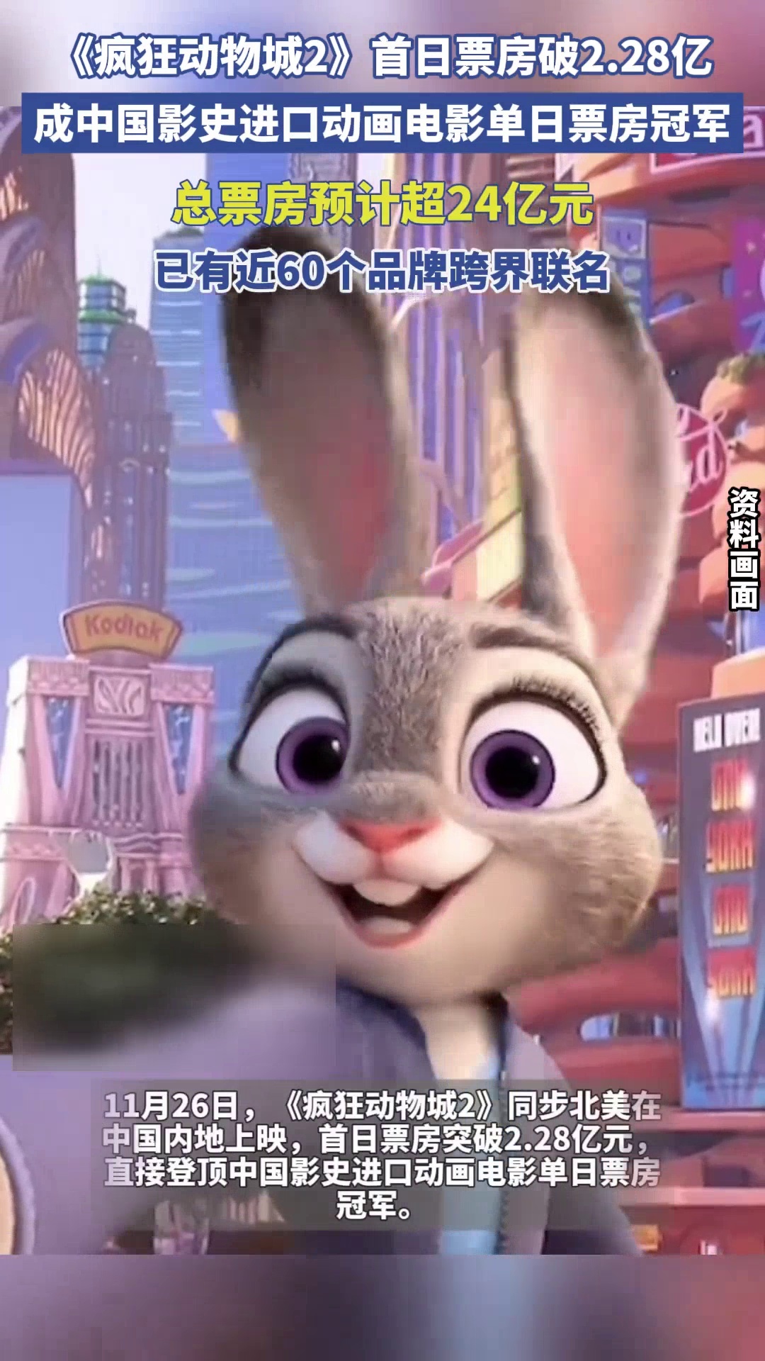 《疯狂动物城2》首日票房2.28亿元!成中国影史进口动画电影单日票房...