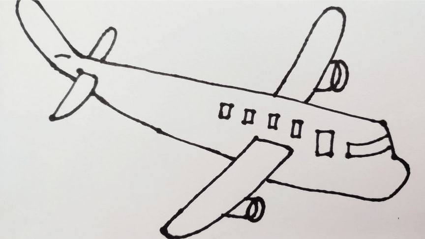 小飞机简笔画,简单速成