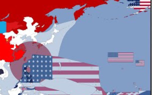 【历史地图】第二次世界大战太平洋战场国旗战线变化(每天)