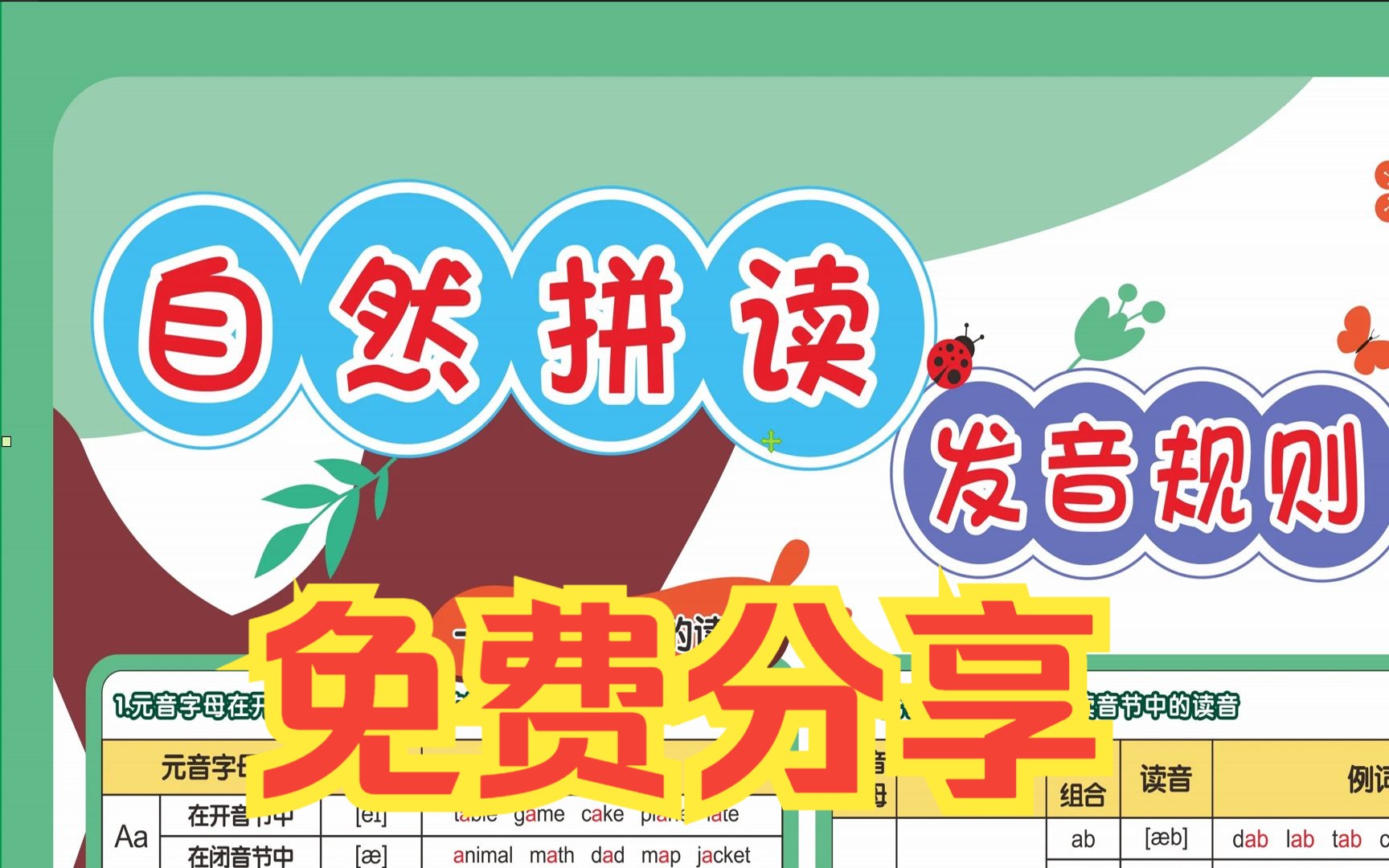 【免费领取】自然拼读教学视频,幼儿 小学 成人初学者学习英语自然拼读