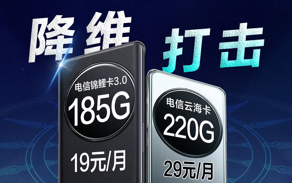电信流量卡又杀疯辣!19元185G和29元220G大流量卡,还都是长期可续,...