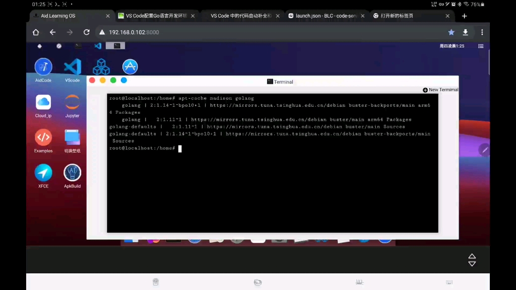 手机开发golang环境搭建,Aid Learning 配置golang环境随意教程,up试...