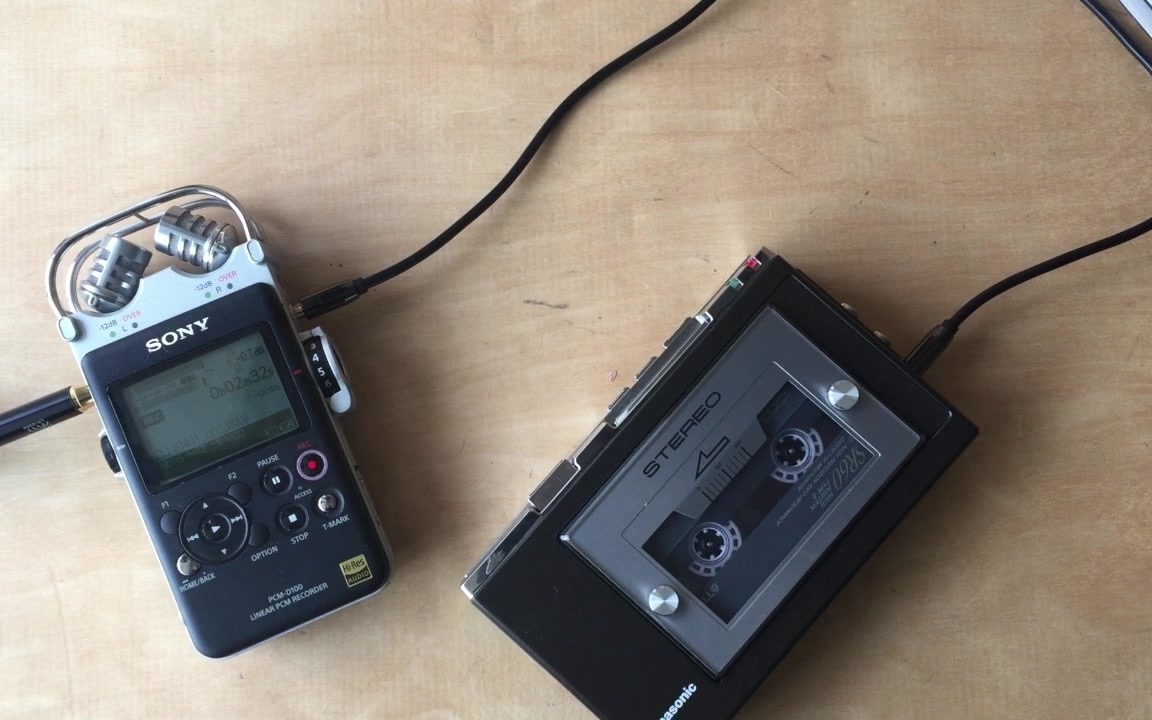 放松音乐 之 松下磁带随身听对录到sony d100录音笔 模拟声还是数码声