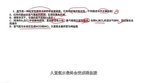 高中化学一轮复习,氯气的性质,你们会.