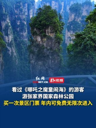 ...游客,游张家界国家森林公园,买一次景区门票,年内可免费无限次进入。
