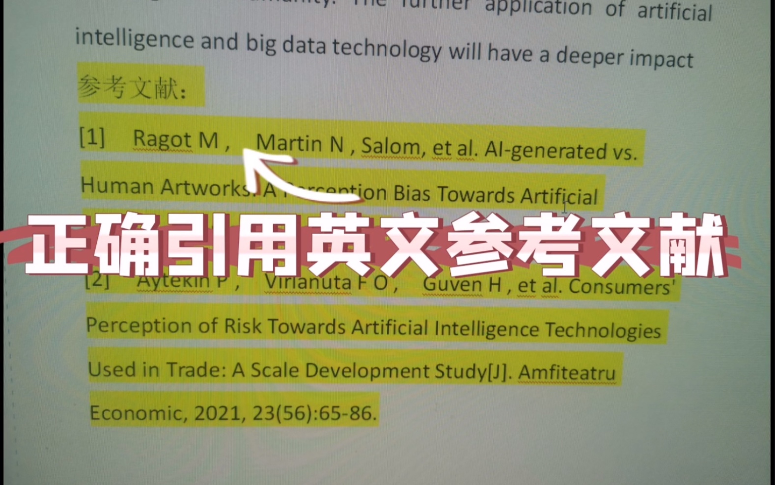 正确引用英文参考文献