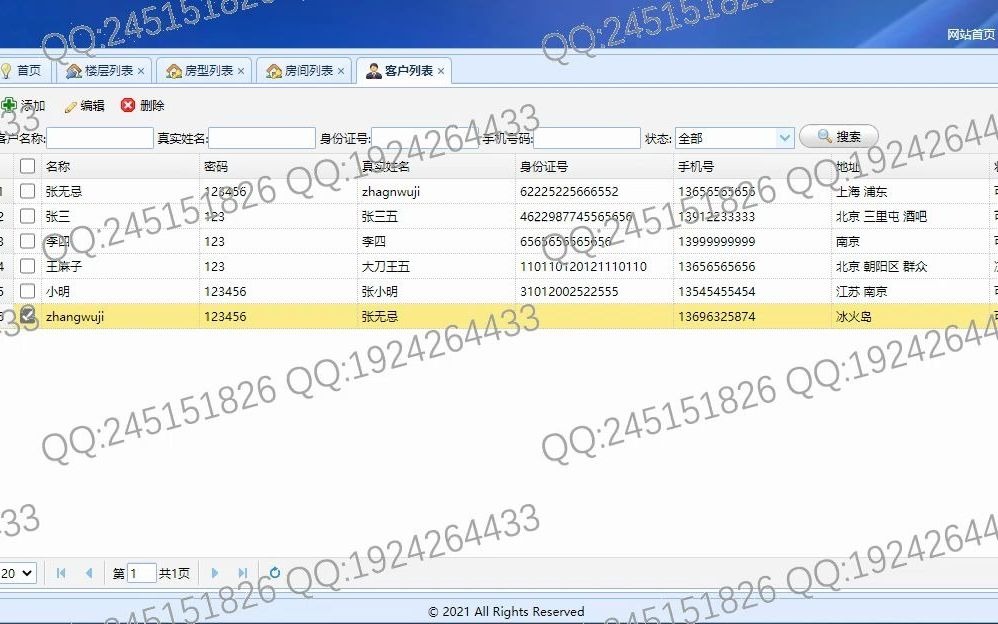 ...毕业设计-java0125基于SSM+mysql+easyui的酒店客房预订管理系统