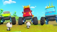 宝宝巴士动画:怪兽车力气好大,地面都砸坏了!