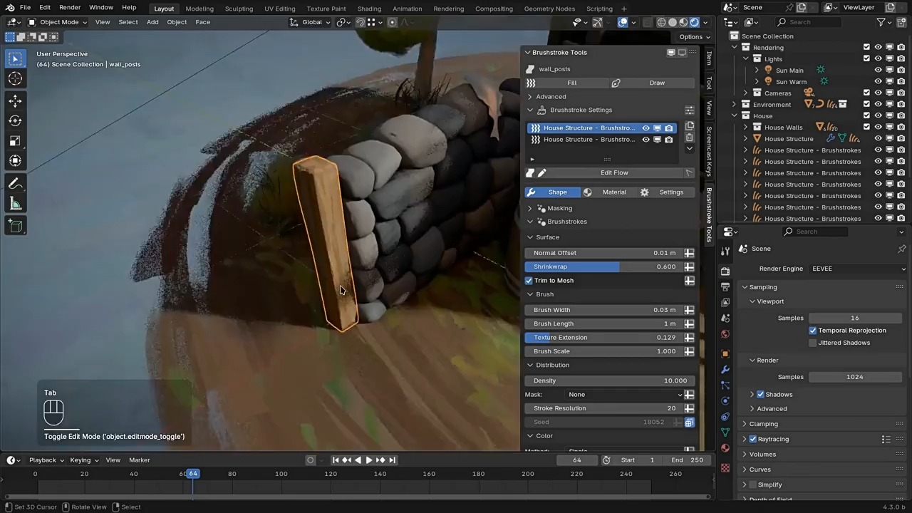 Blender插件-3D笔触笔刷风格化绘制工具