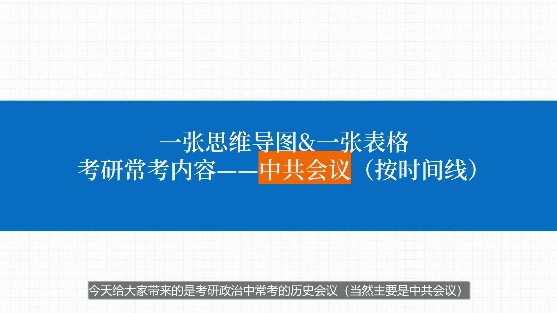 一“图”搞定历史重要会议 |21考研政治-中共会议整理