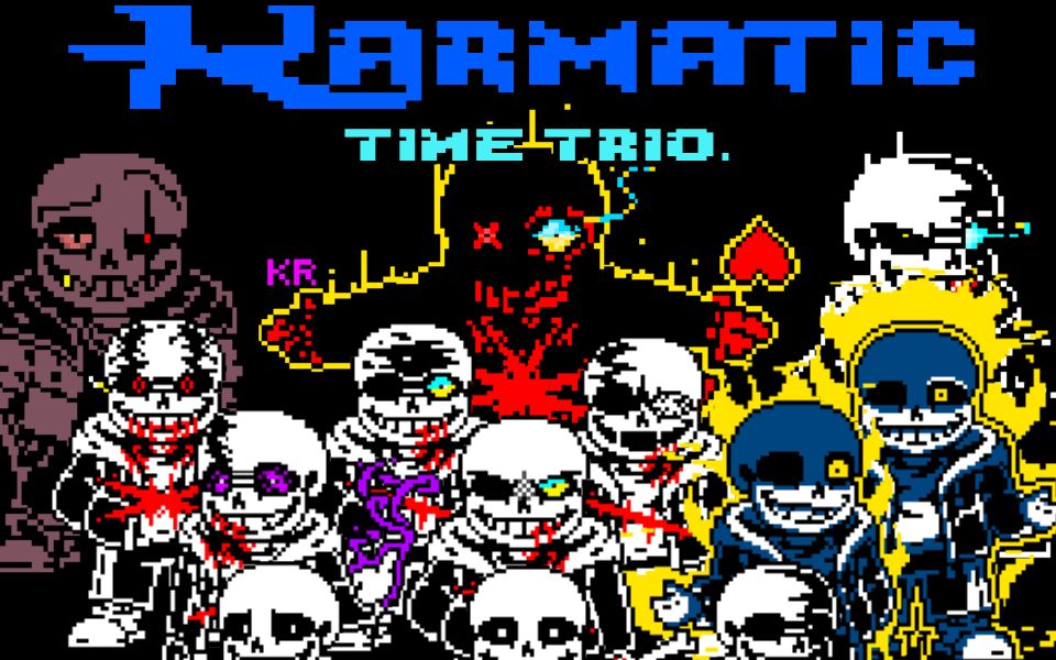 全站第一!自制turbowarp:karmatic time trio一到四阶段完整版演示!