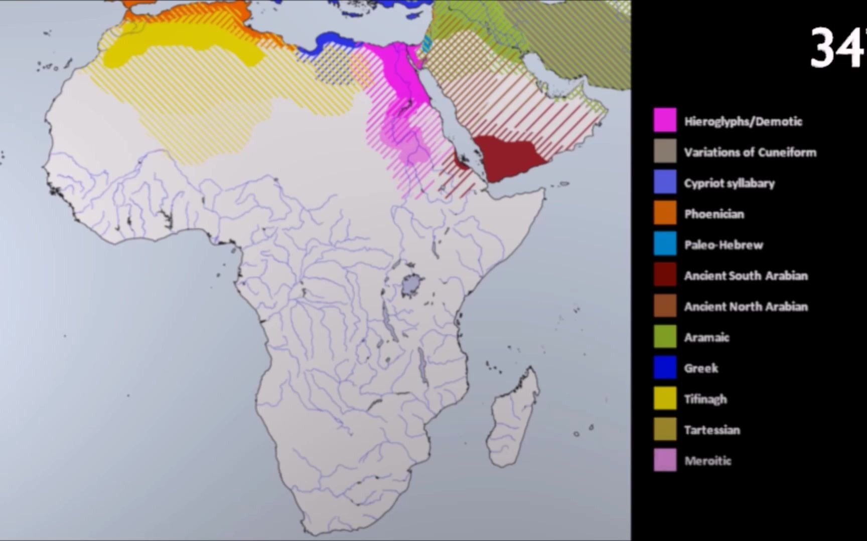 【历史地图】中东和非洲的书写系统/文字的演变史!