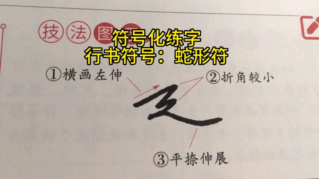 符号化练字之行书符号:蛇形符的写法技法及例字讲解