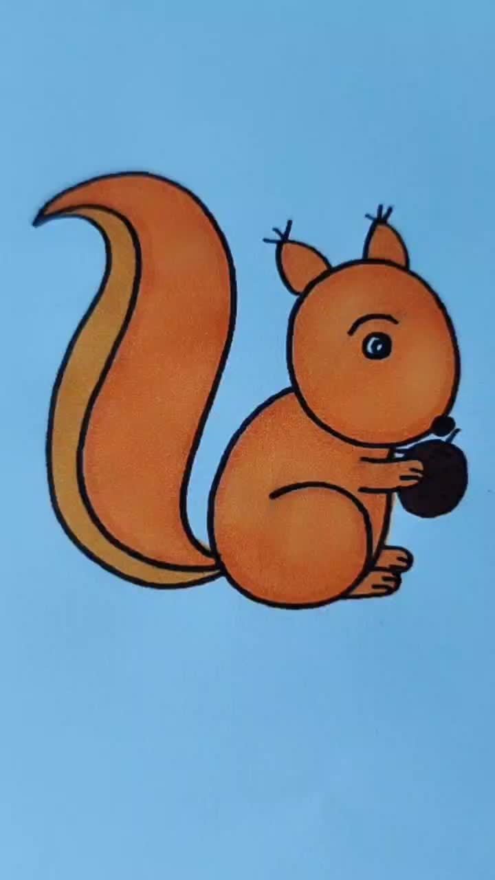 这样画小松鼠秒会!育儿