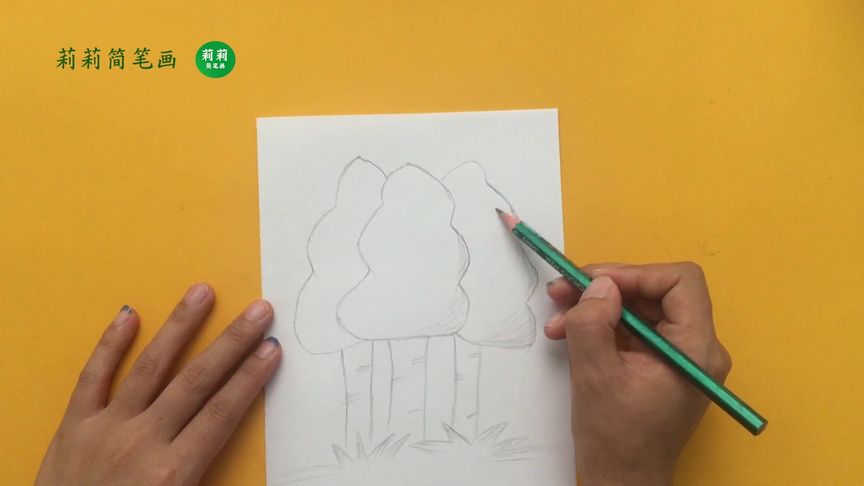 简笔画的绘画方法,大树的绘画步骤,适合新手的简笔画教程