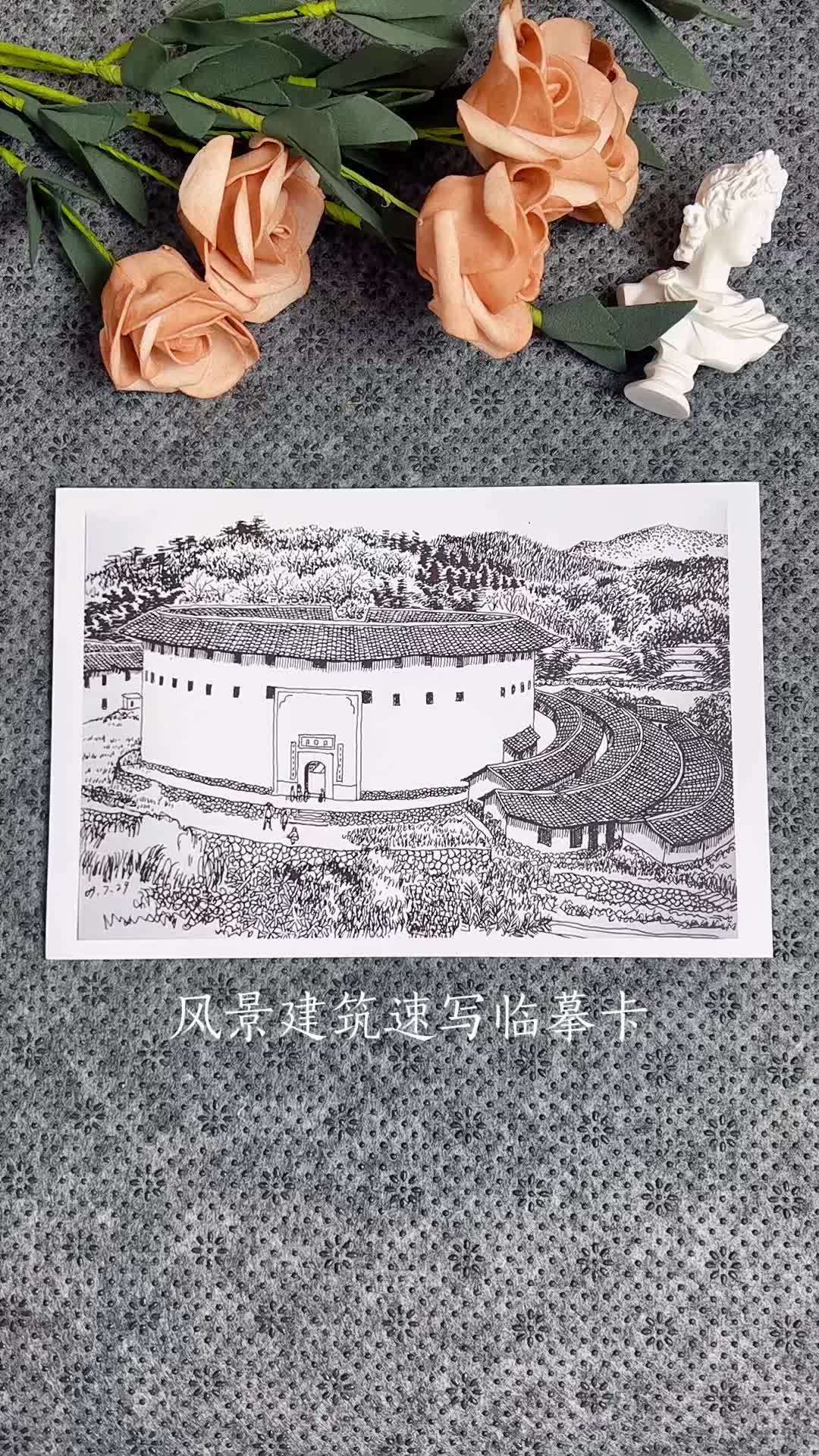 60张优秀风景速写欣赏～ 画景或者建筑物最强调的就是透视近大远小 ...