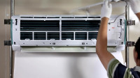 空调自清洁过程演示,海尔空调会给自己洗澡