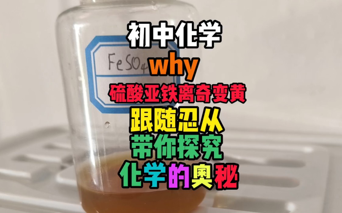 忍从探究硫酸亚铁为何变黄 #初中化学 #化学小实验
