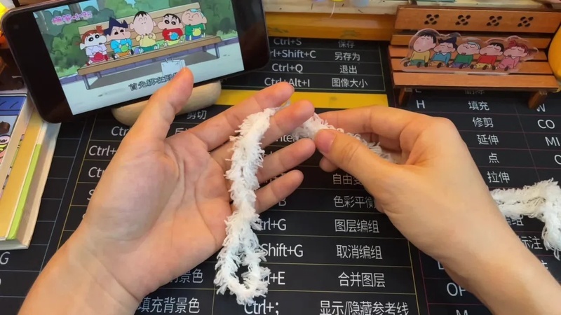 手指织围巾教程 蜡笔小新 手指织围巾 少女好物