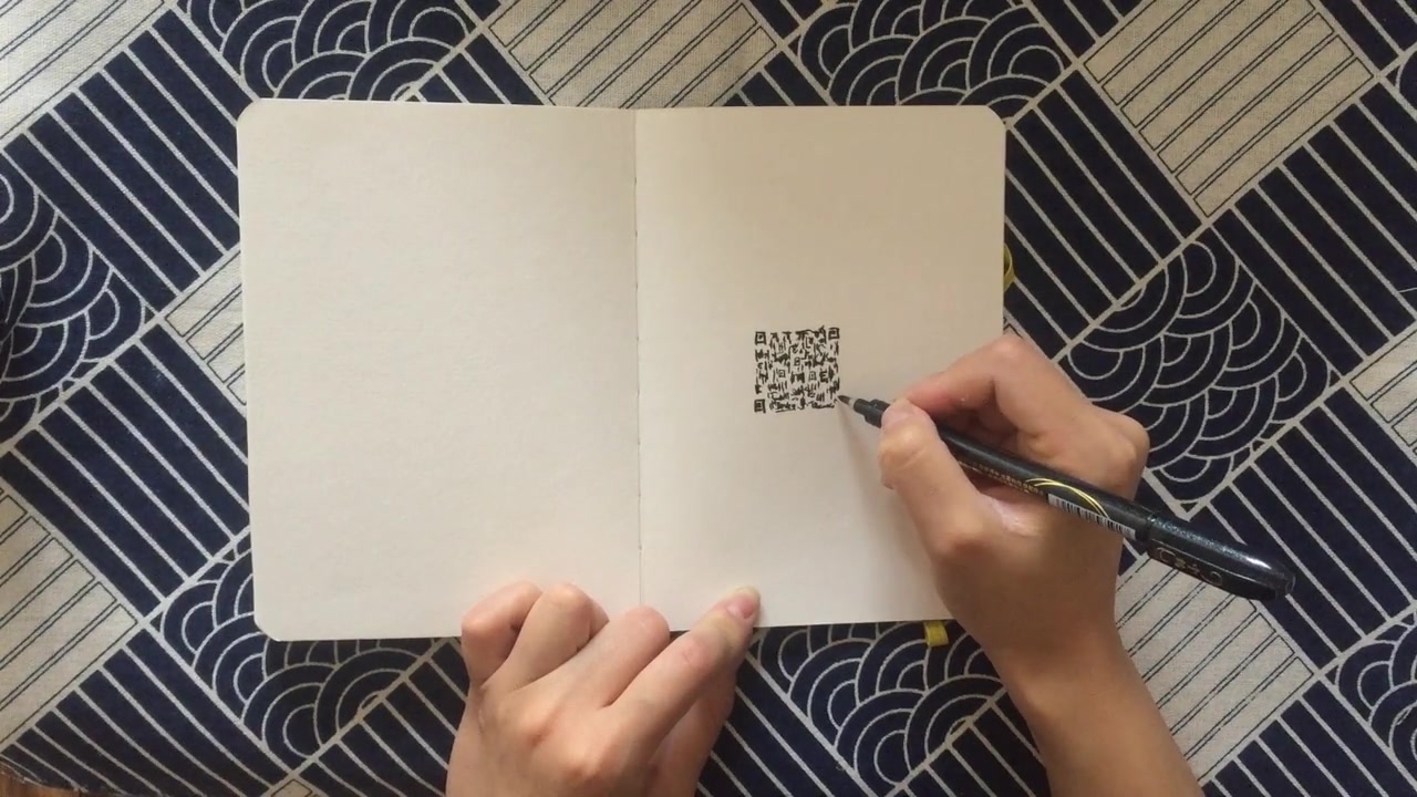 【日常手账4】如何画一个电影票二维码