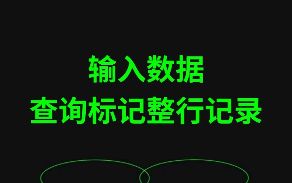 在Excel中输入数据就能查询标记整行记录