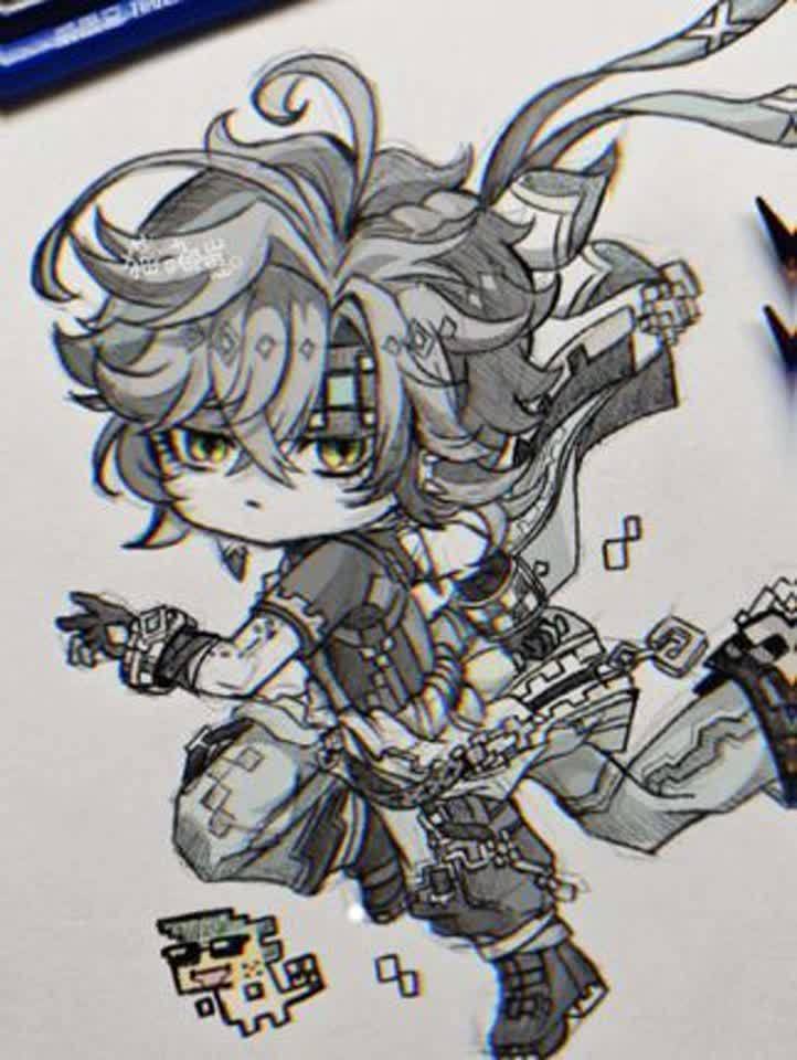 基尼奇QQ人教程来啦 #绘画 #原神 #基尼奇 #教程