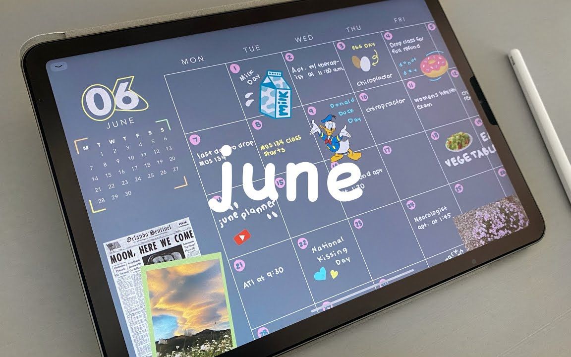 【电子手帐搬运#056#】六月ipad周日记 |Goodnotes免费周计划模板 | ...