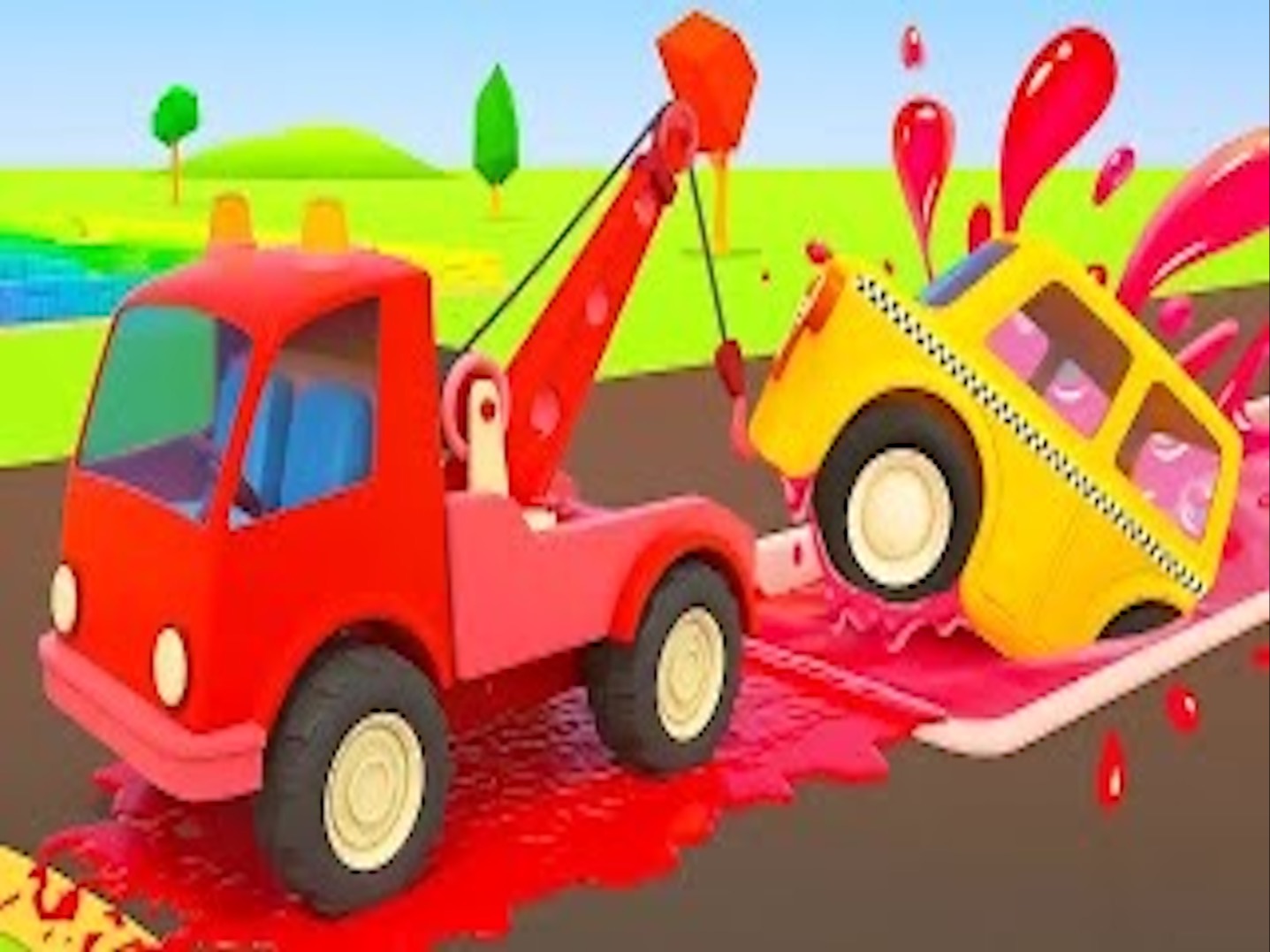 街头车辆正在执行任务!儿童辅助车。儿童汽车动画片全集。