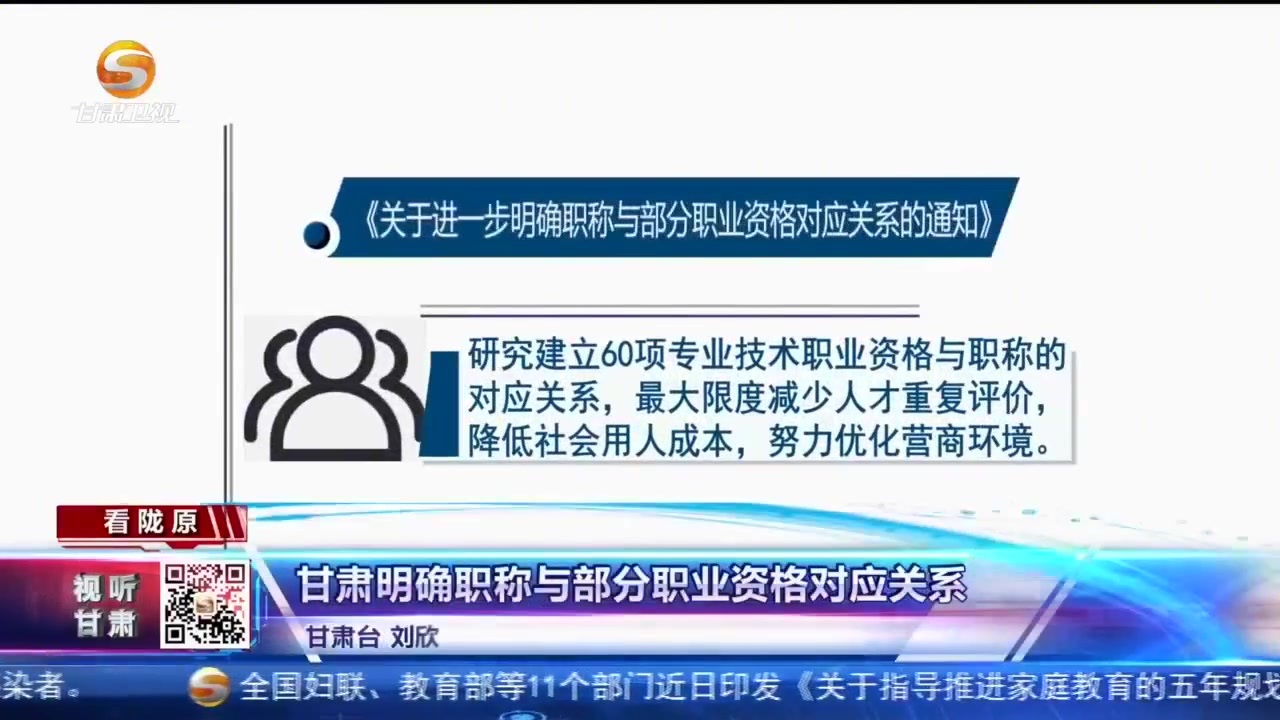 甘肃明确职称与部分职业资格对应关系