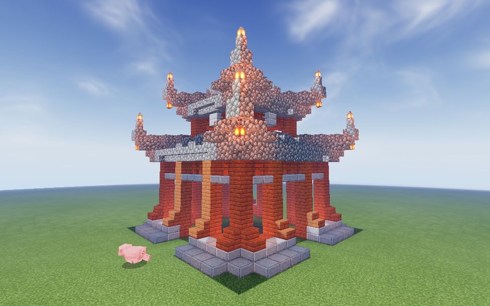 我的世界生存建筑之做一个中国风亭子